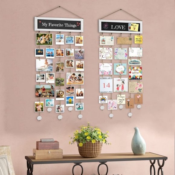 Wall Decor | Frames Collage Photo Hanging Display Picture Board Wood ...